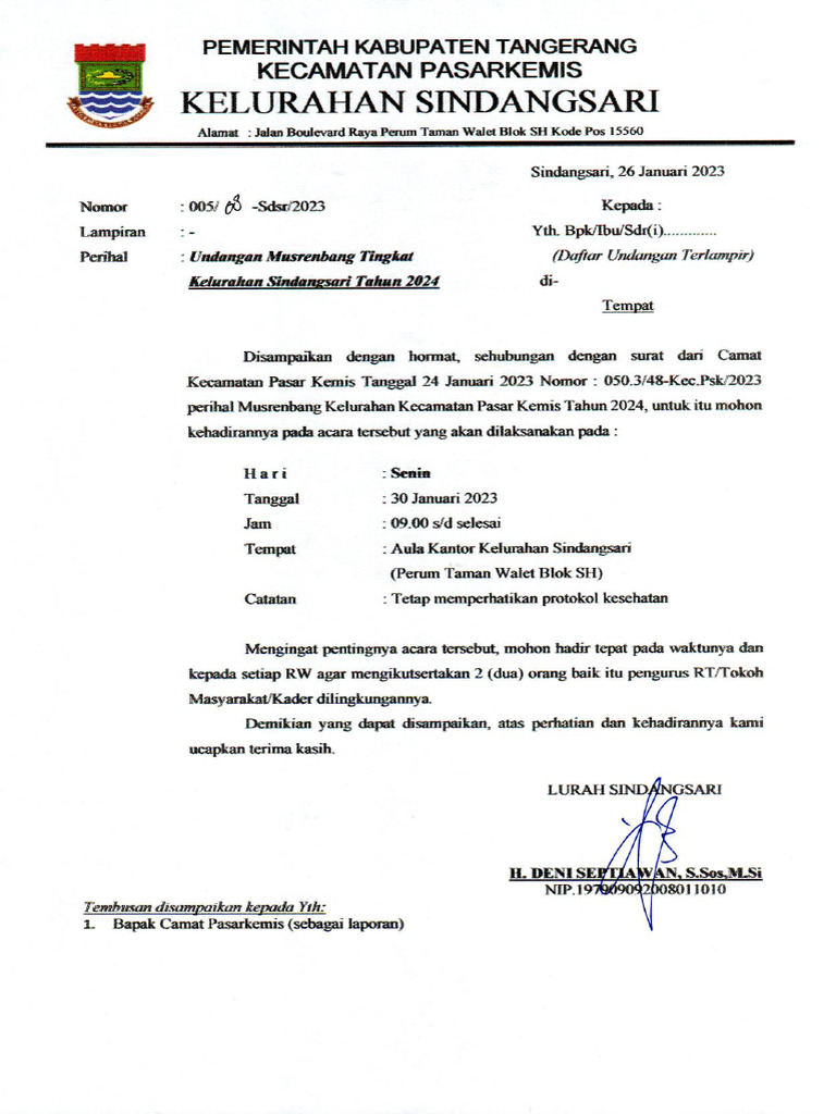Undangan Musrenbang | PDF