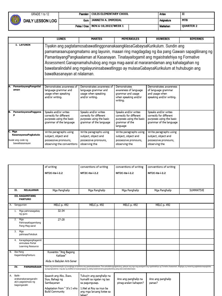 MTB Week 1 | PDF | Communication | Language Mechanics