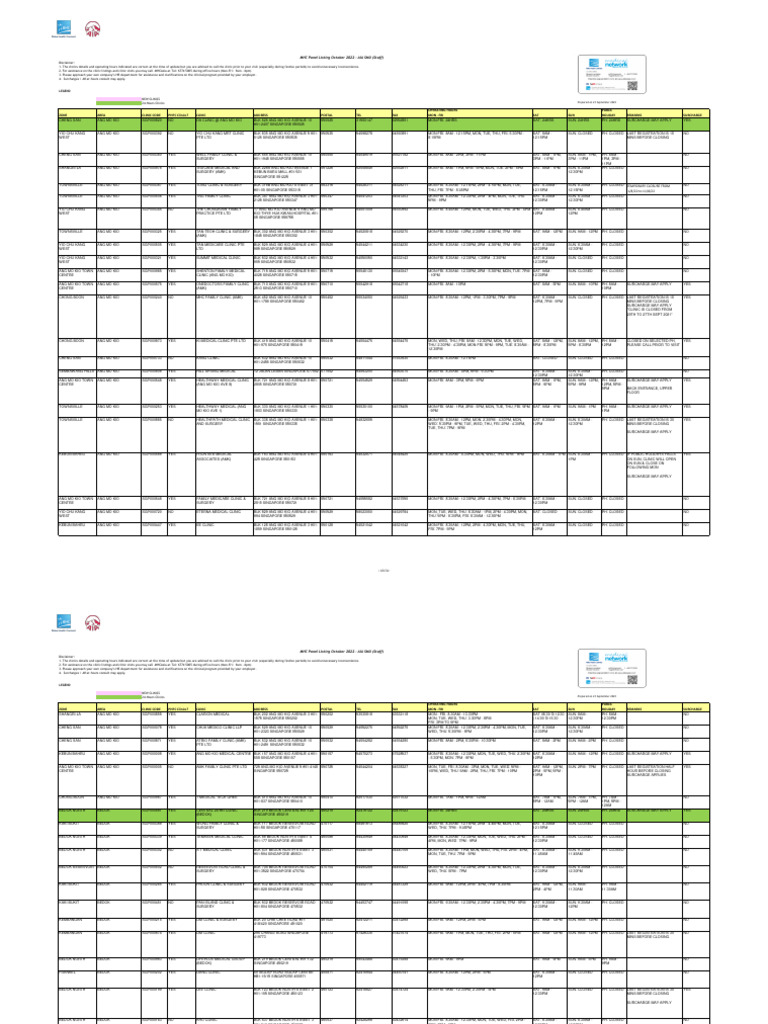 AIA MHC GP Clinics - SMU Staff | PDF | Singapore | World Politics