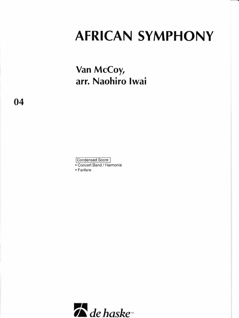 African Symphony Score | PDF | Tenor Saxophone | Saxophone