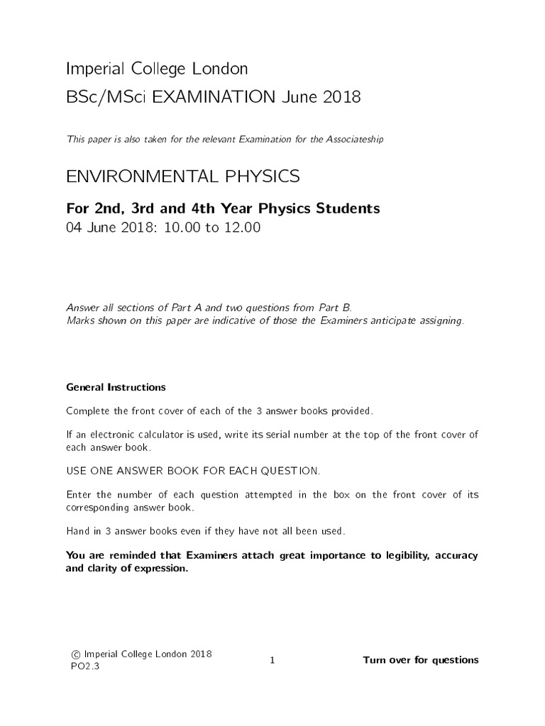 Environmental Physics | Download Free PDF | Infrared | Atmosphere Of Earth