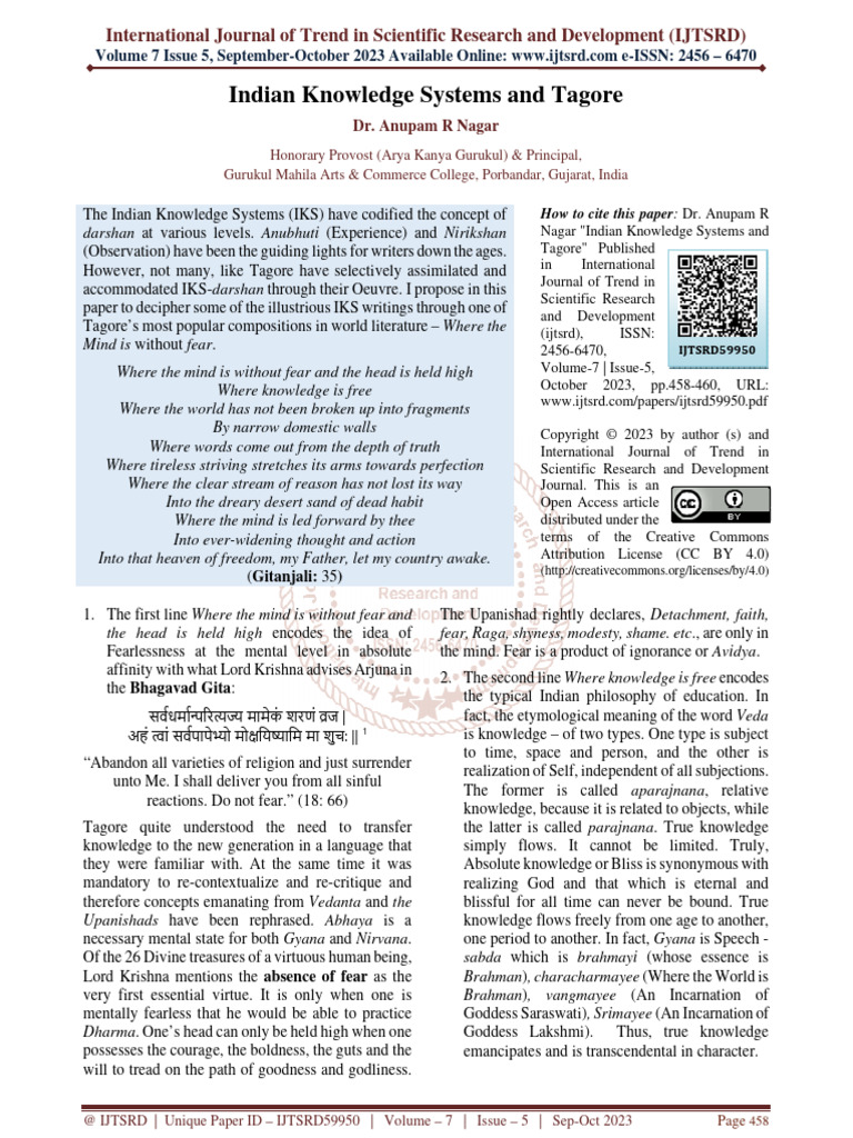 Indian Knowledge Systems and Tagore | PDF | Brahman | Bhagavad Gita