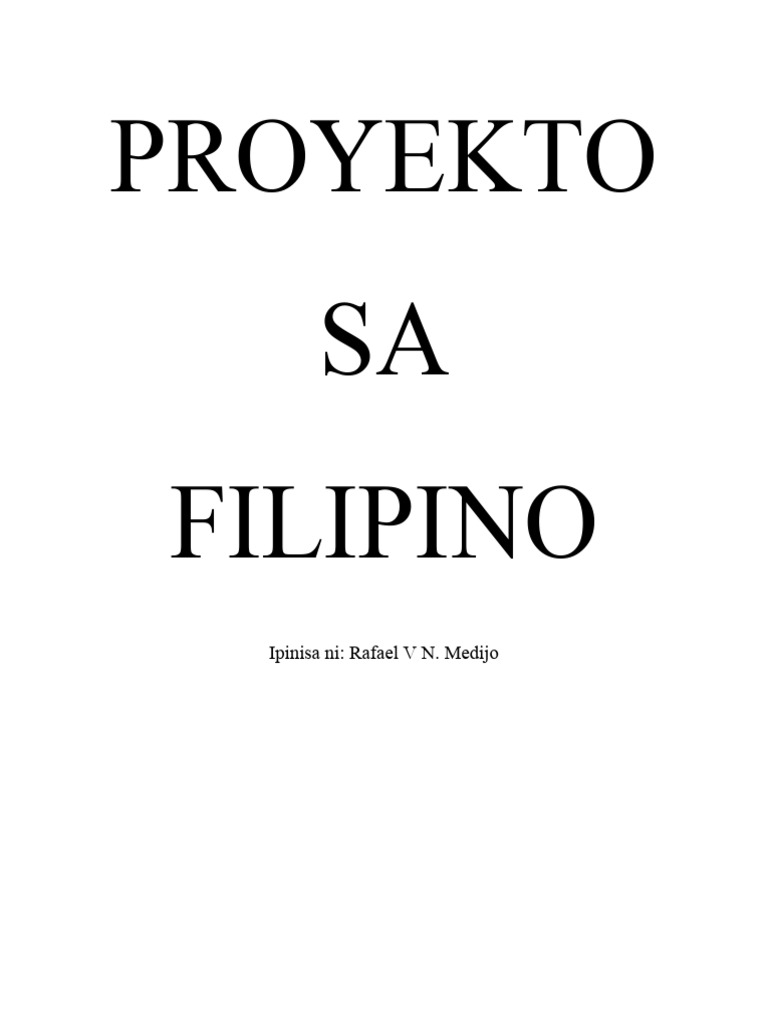 Filipino Project | PDF