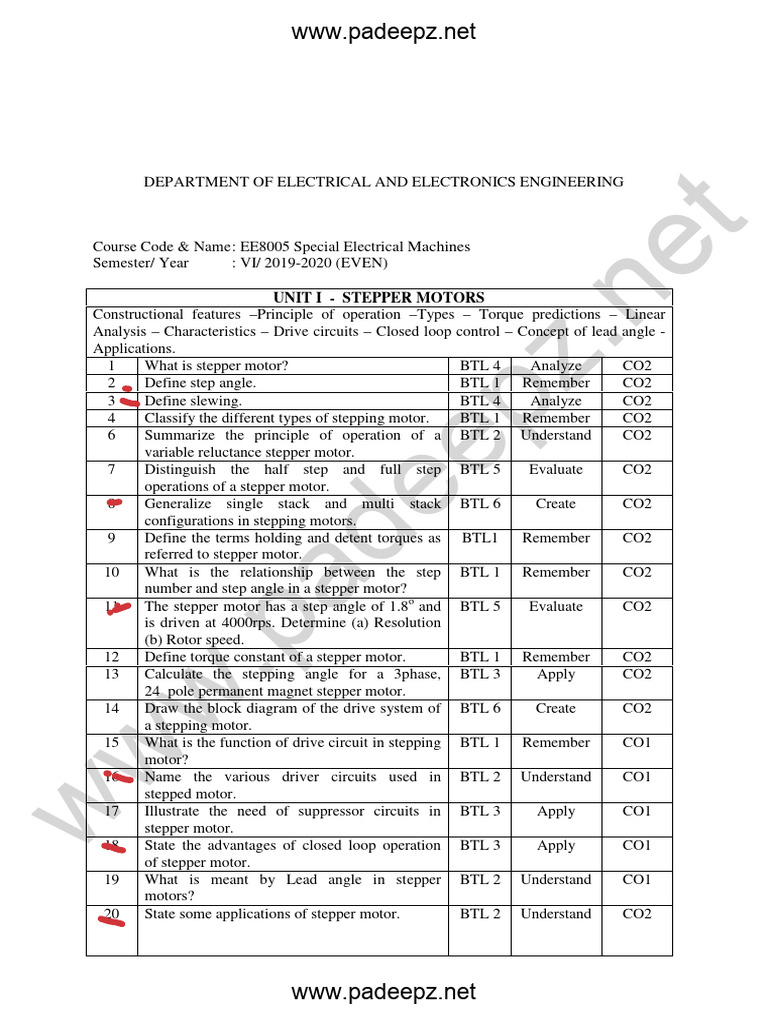 EE8005 Iq Special Electrical Machines | PDF | Electric Motor | Electrical Components