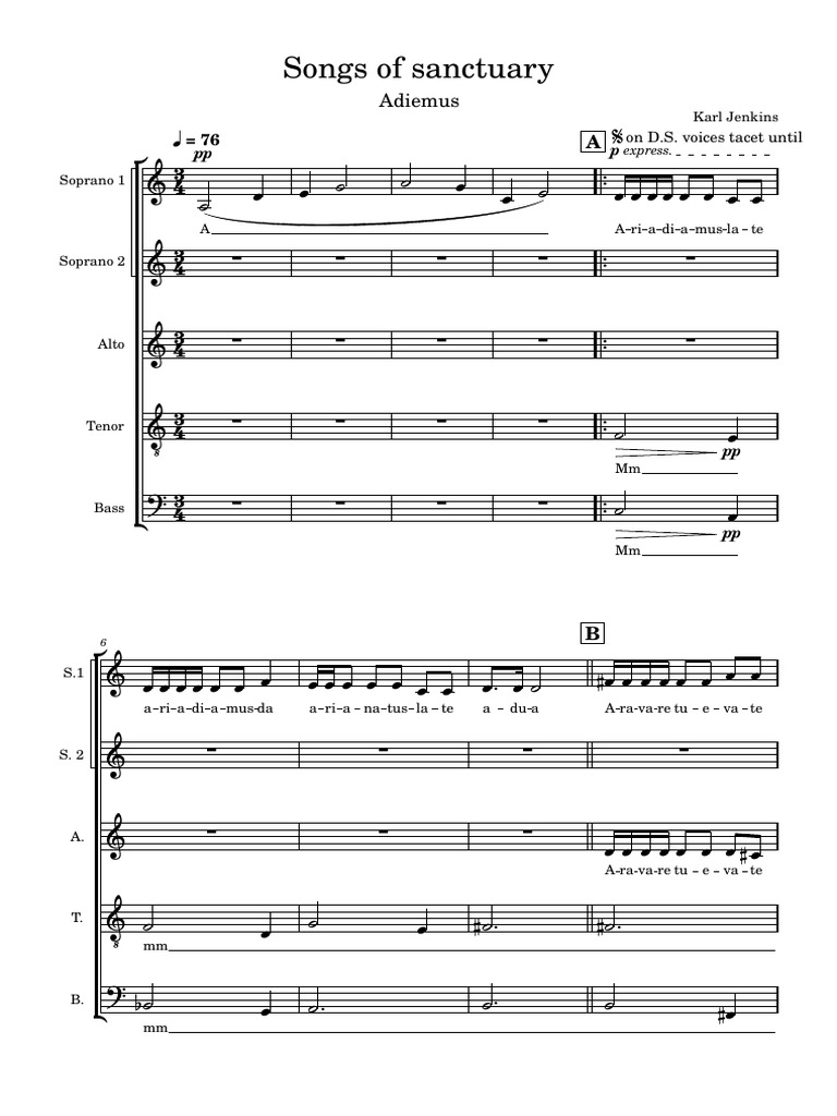 Songs of Sanctuary | PDF | Singing | Choral Compositions