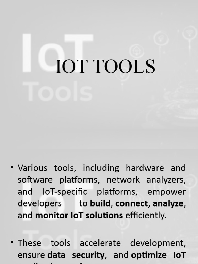 Iot Tools | PDF | Internet Of Things | Applications & Software