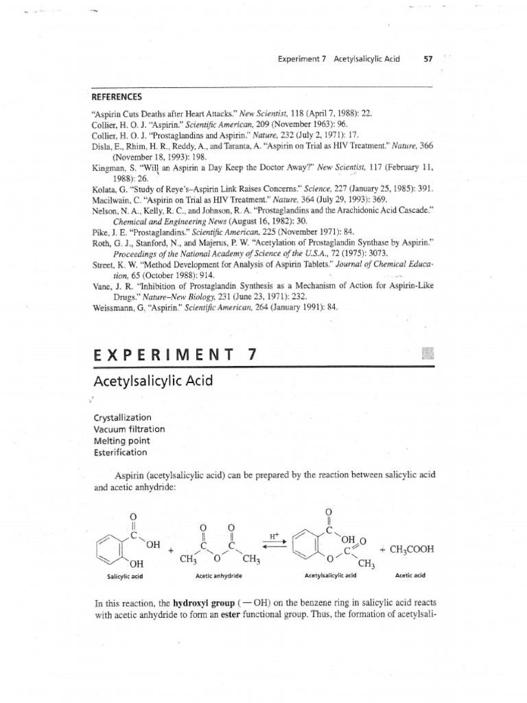 Acetylsalicylic Acid-Aspirin Synthesis | PDF