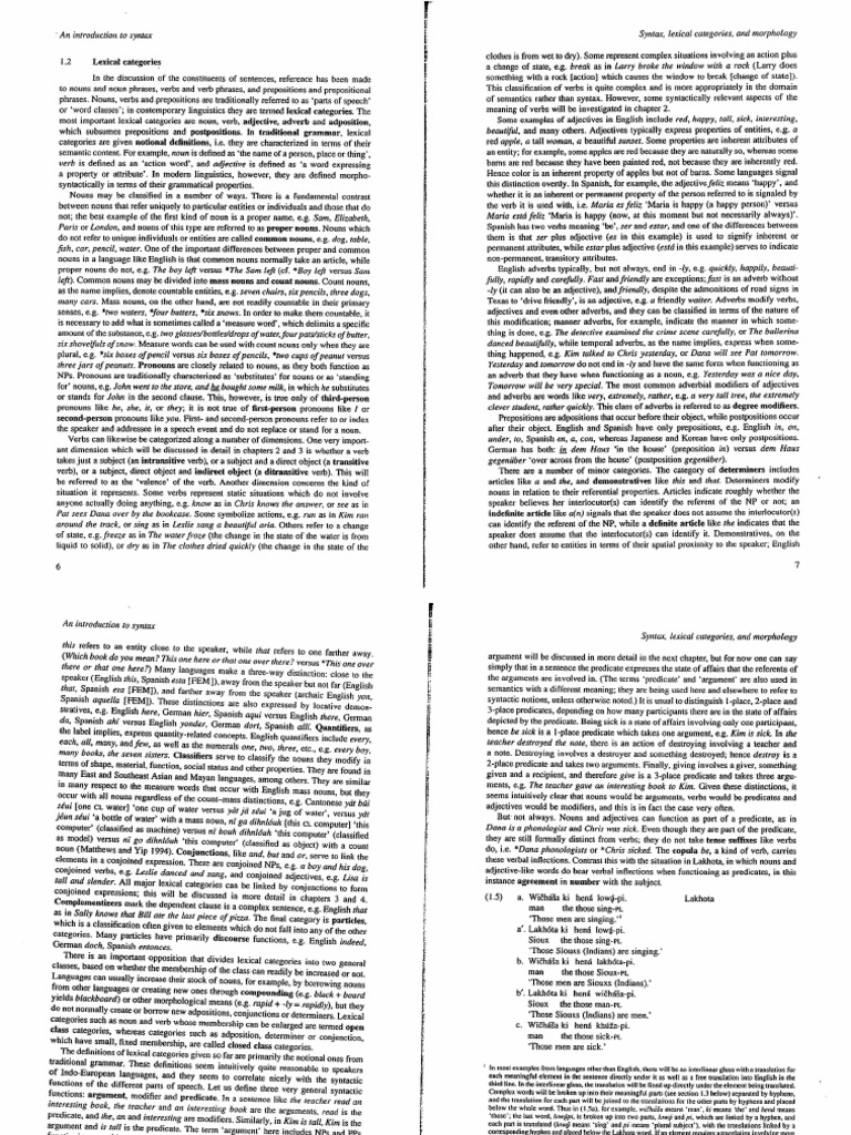 Van Valin 2001 Morphology and More | PDF