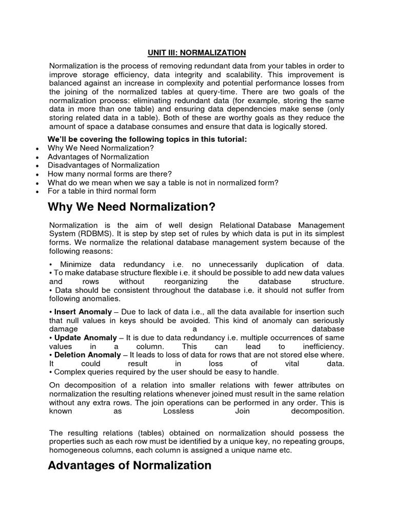 NORMALIZATION | PDF | Relational Database | Databases