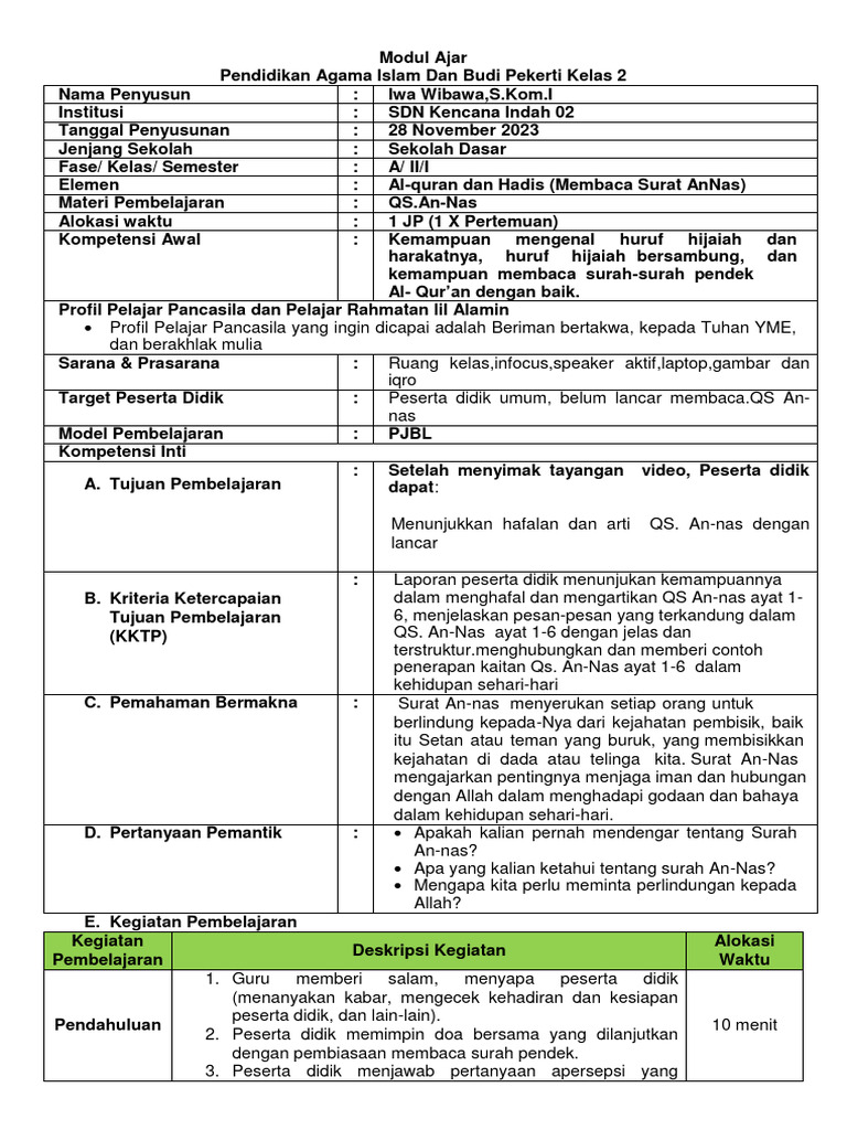 Modul Ajar UKIN | PDF