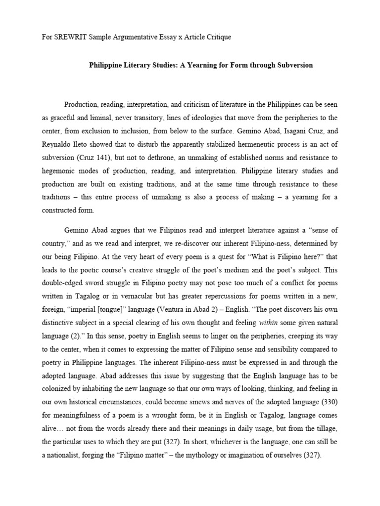 Subverting Philippine Literary Norms | PDF | Poetry