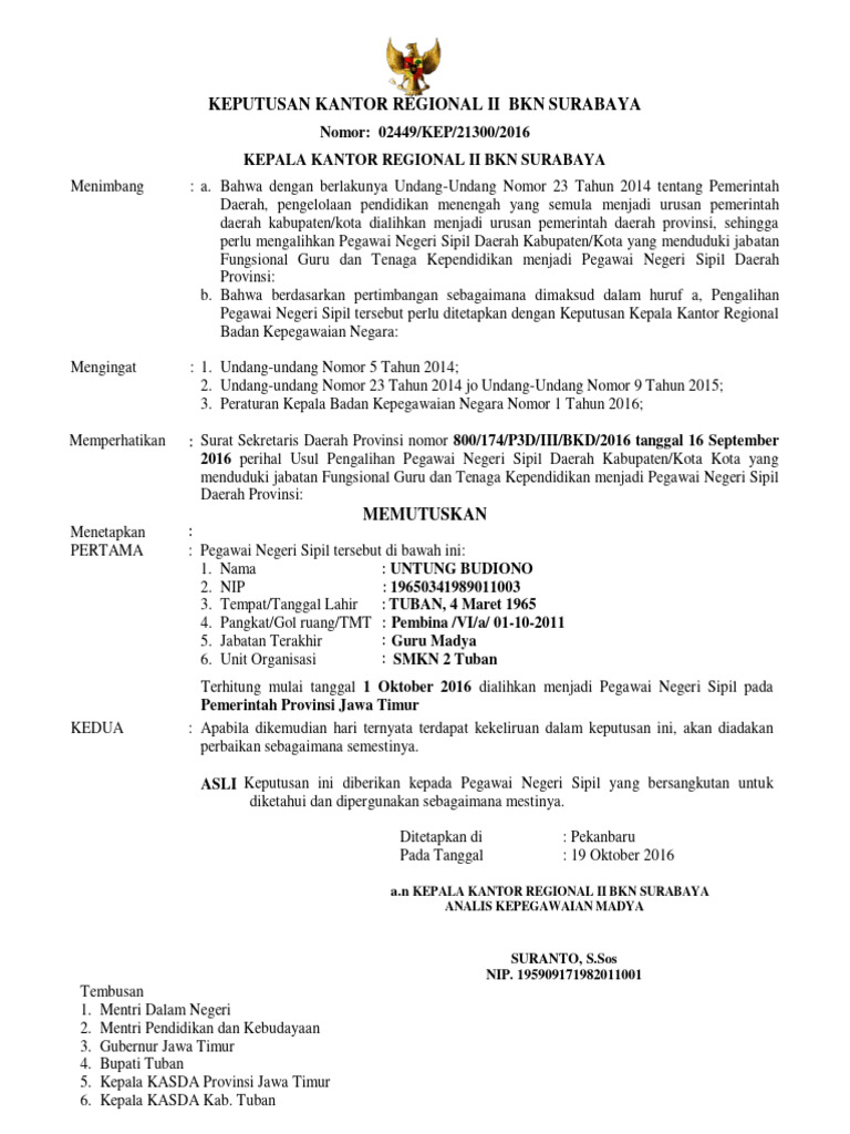 Surat Keputusan Devira 1 | PDF