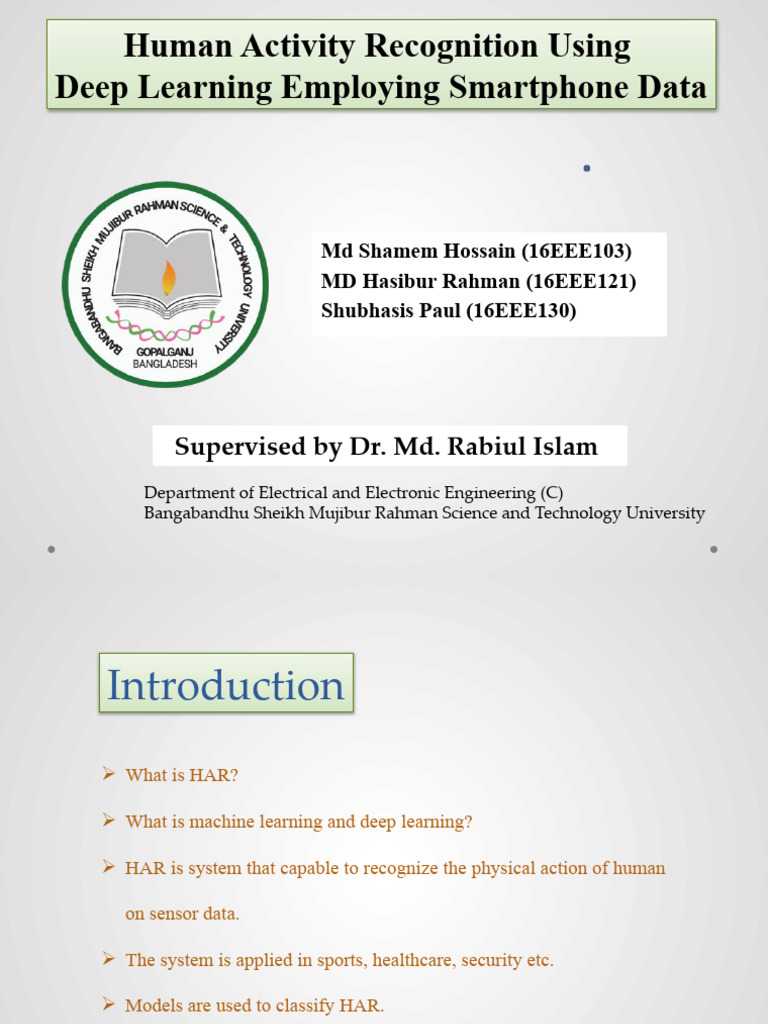 Human Activity Recognition Using Deep Learning Employing Smartphone Data | PDF | Deep Learning ...