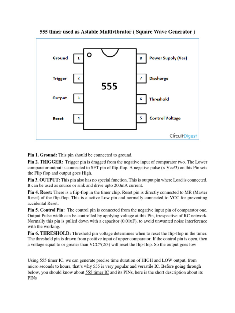 555 Astable | Download Free PDF | Digital Electronics | Computer Science