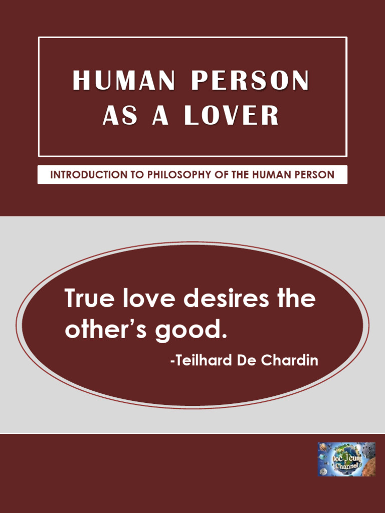 Human Person As A Lover | PDF | Love | Applied Philosophy