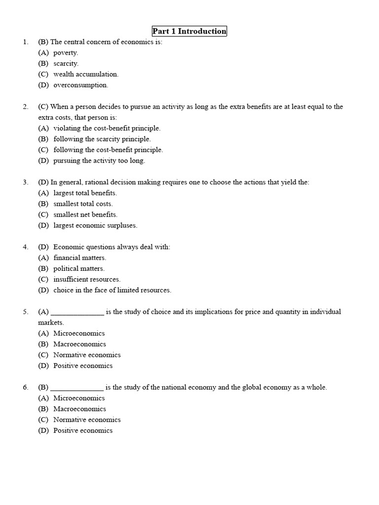 Part 1 Introduction Pdf Economics Economies