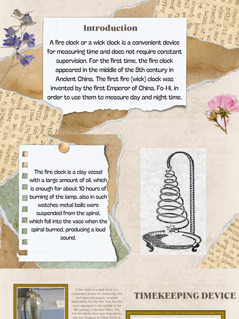 A Fire Clock or A Wick Clock Is A Convenient Device For Measuring Time ...