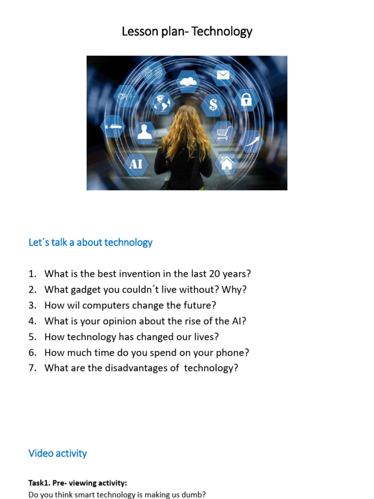 Lesson Plan - Technology | Download Free PDF | Cognitive Science | Behavioural Sciences