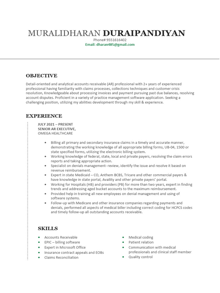 Murali Resume | PDF | Invoice | Health Economics