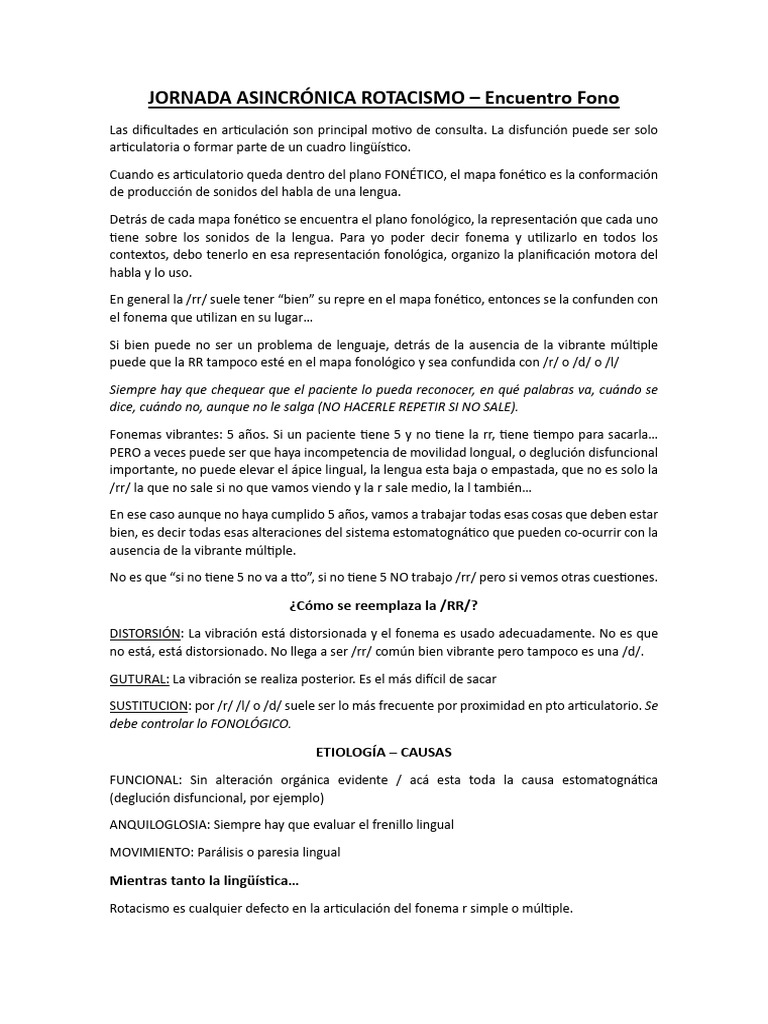 ROTACISMO | PDF | Fonología | Fonética