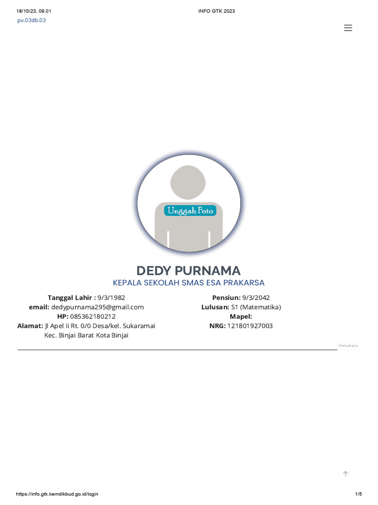 Info GTK 2023 Dedy Purnama | PDF