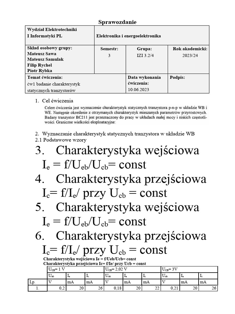cw1 Sprawozdanie | PDF