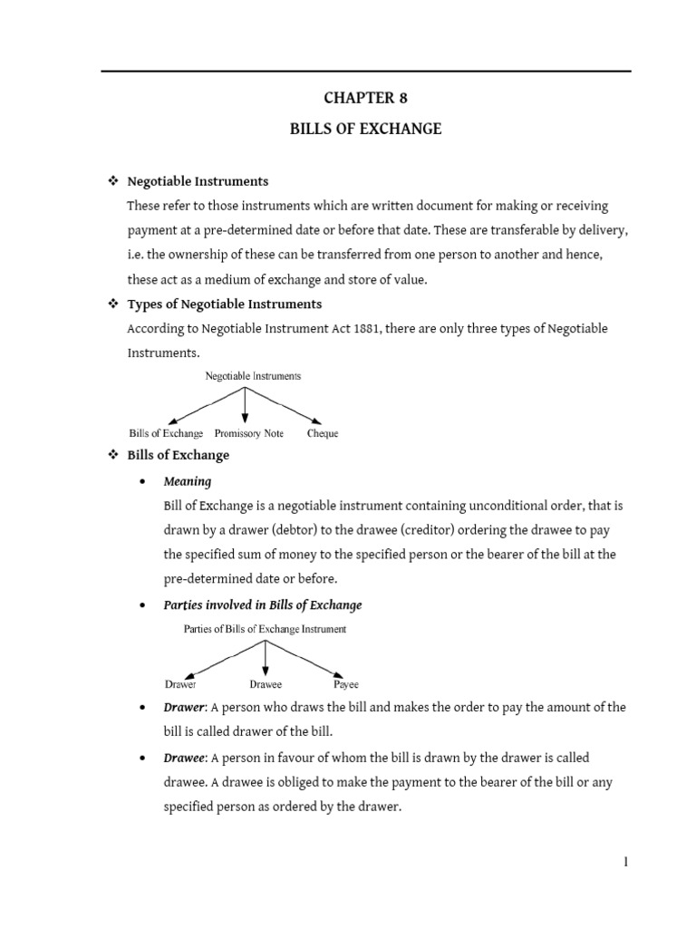 Bills of Exchange | PDF | Negotiable Instrument | Payments