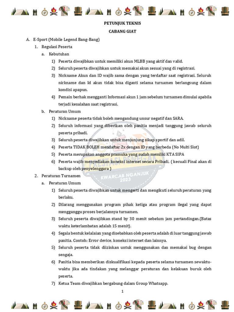 Aturan Turnamen E-Sport MLBB 2023 | PDF