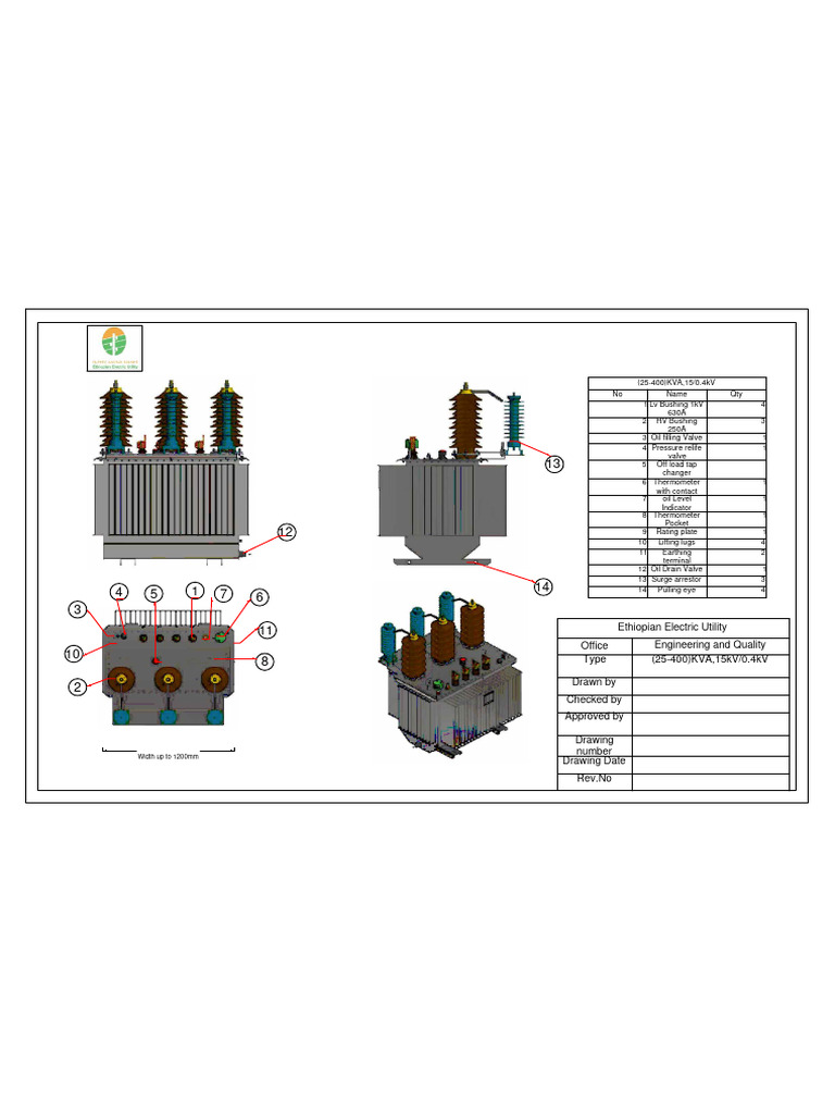 15kV Transformer Drawing-Model | PDF | Transformer | Power Engineering