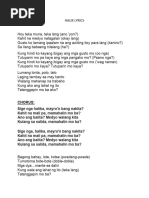 Halik Lyrics | PDF