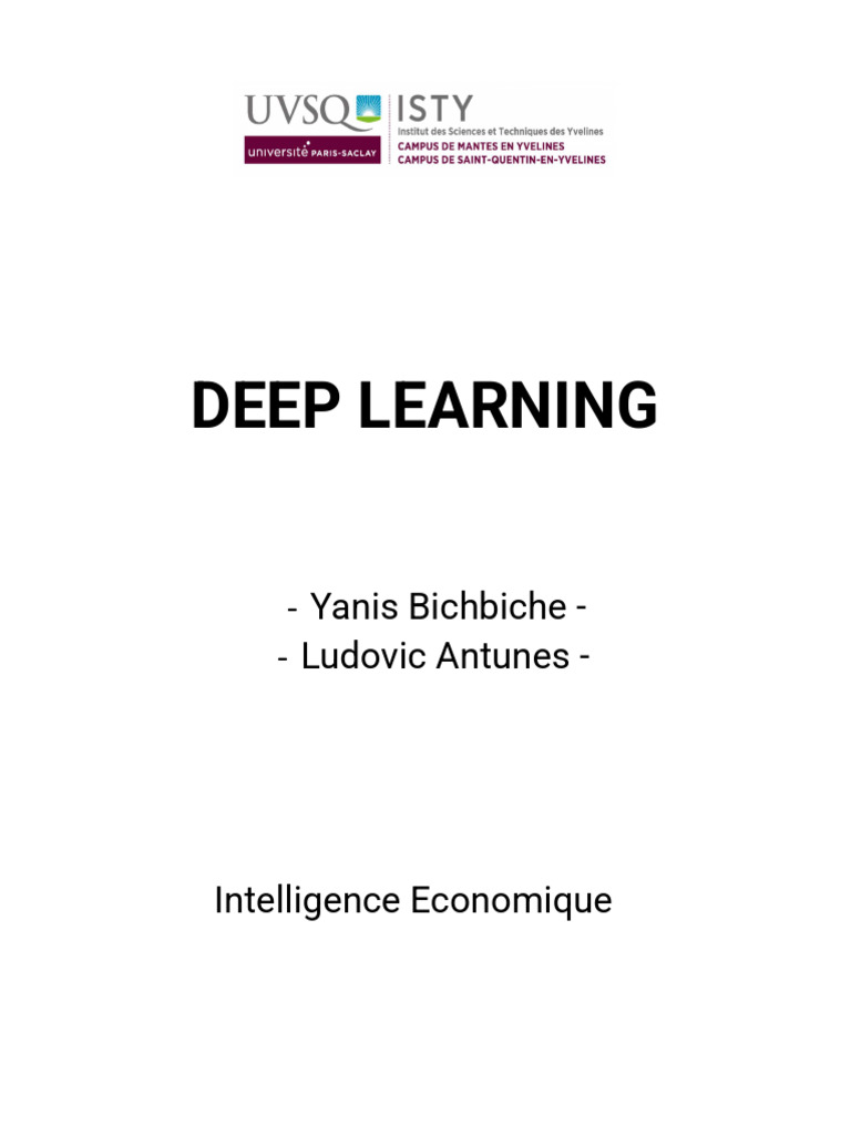 Exposé Deep Learning | PDF | Apprentissage automatique | Intelligence ...