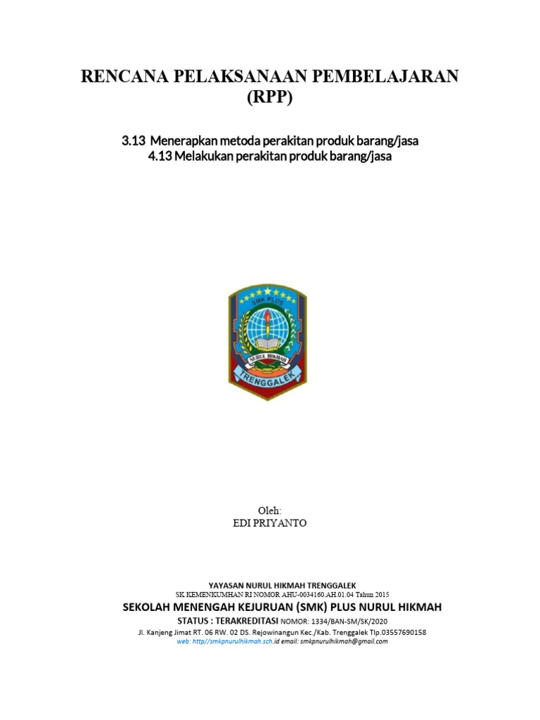 Rencana Pelaksanaan Pembelajaran (RPP) | PDF