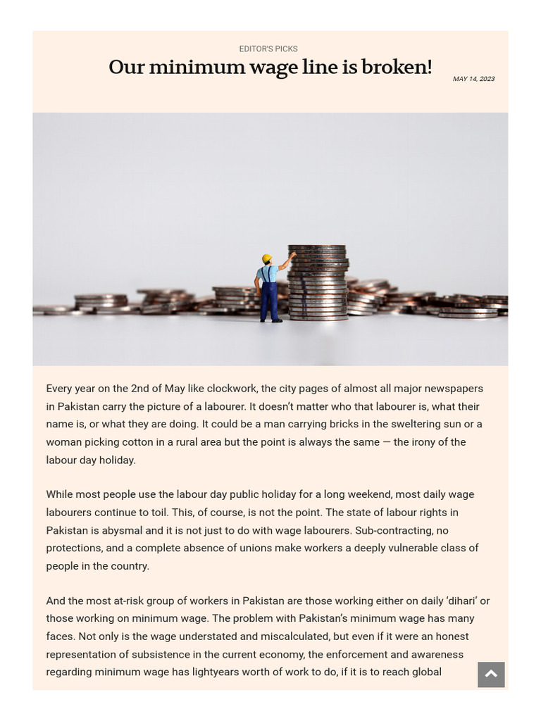 Our Minimum Wage Line Is Broken | PDF | Cost Of Living | Minimum Wage