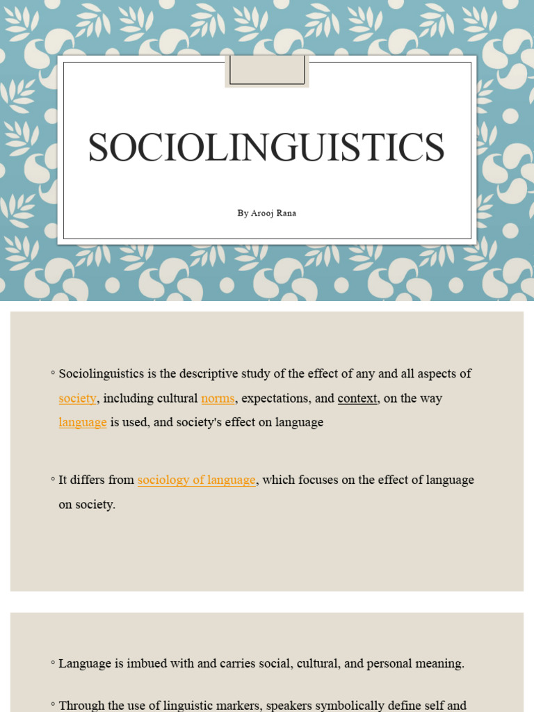 Understanding Sociolinguistics and Society | PDF | Language Arts ...