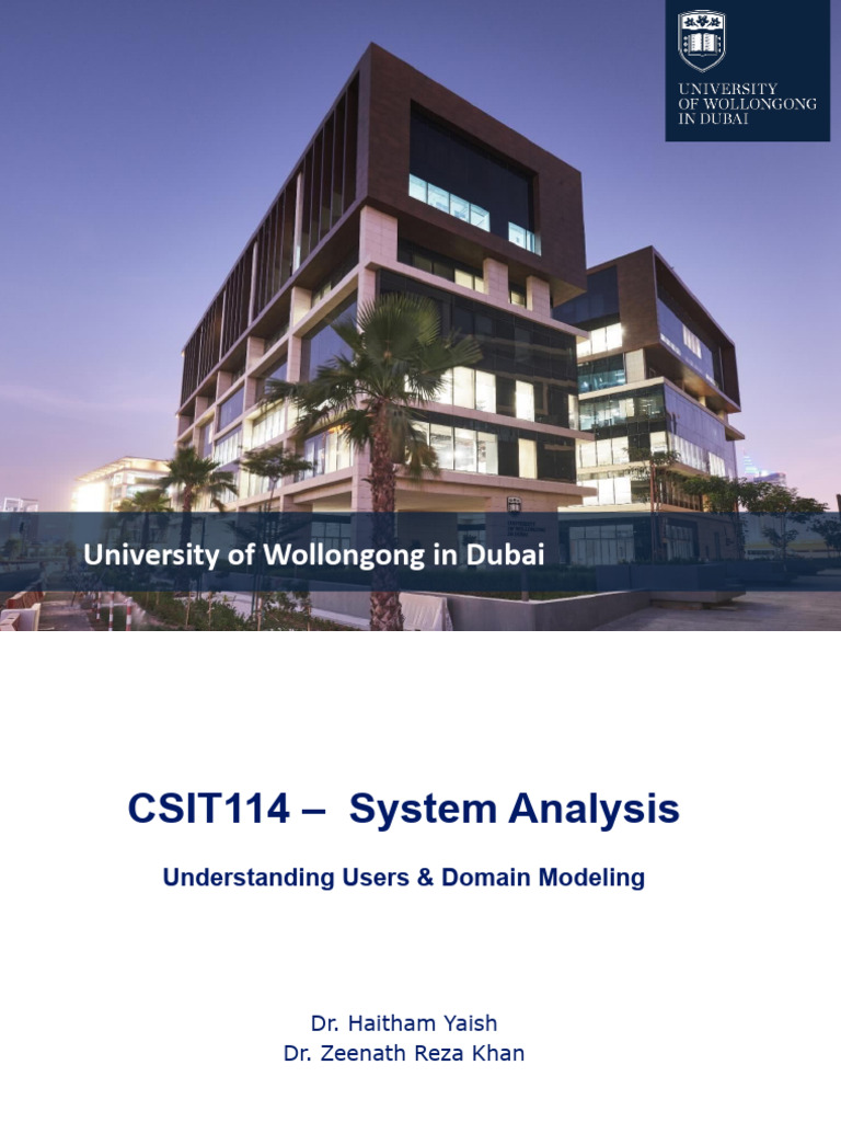 CSIT114-Week 5 - Understanding Users Domain Modelling - V1.1 | PDF | Use Case | Conceptual Model