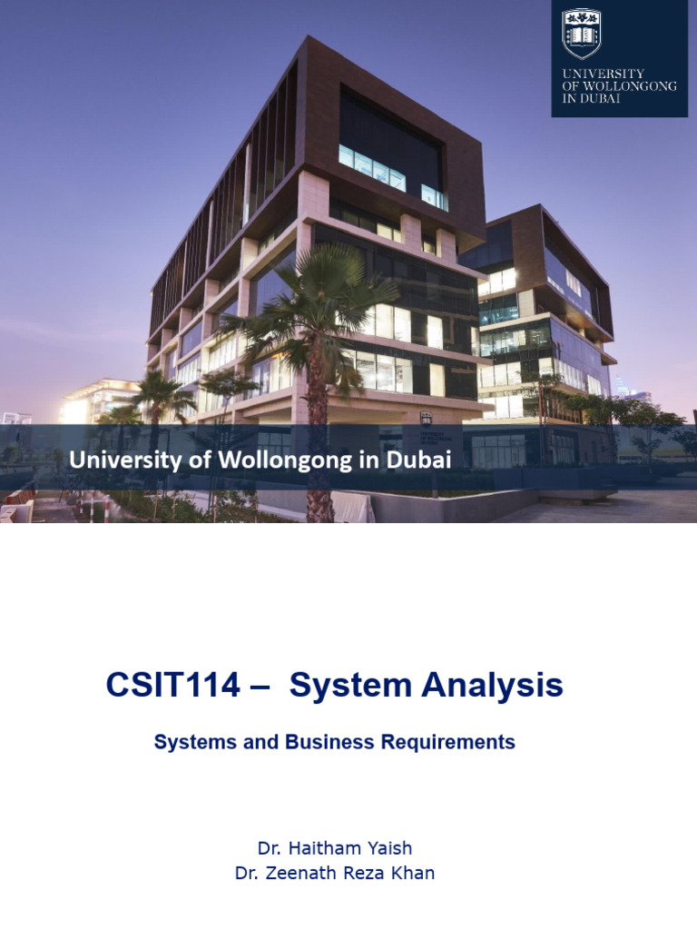 CSIT114-Week 3 - Systems and Business Requirements | PDF | Usability | User (Computing)