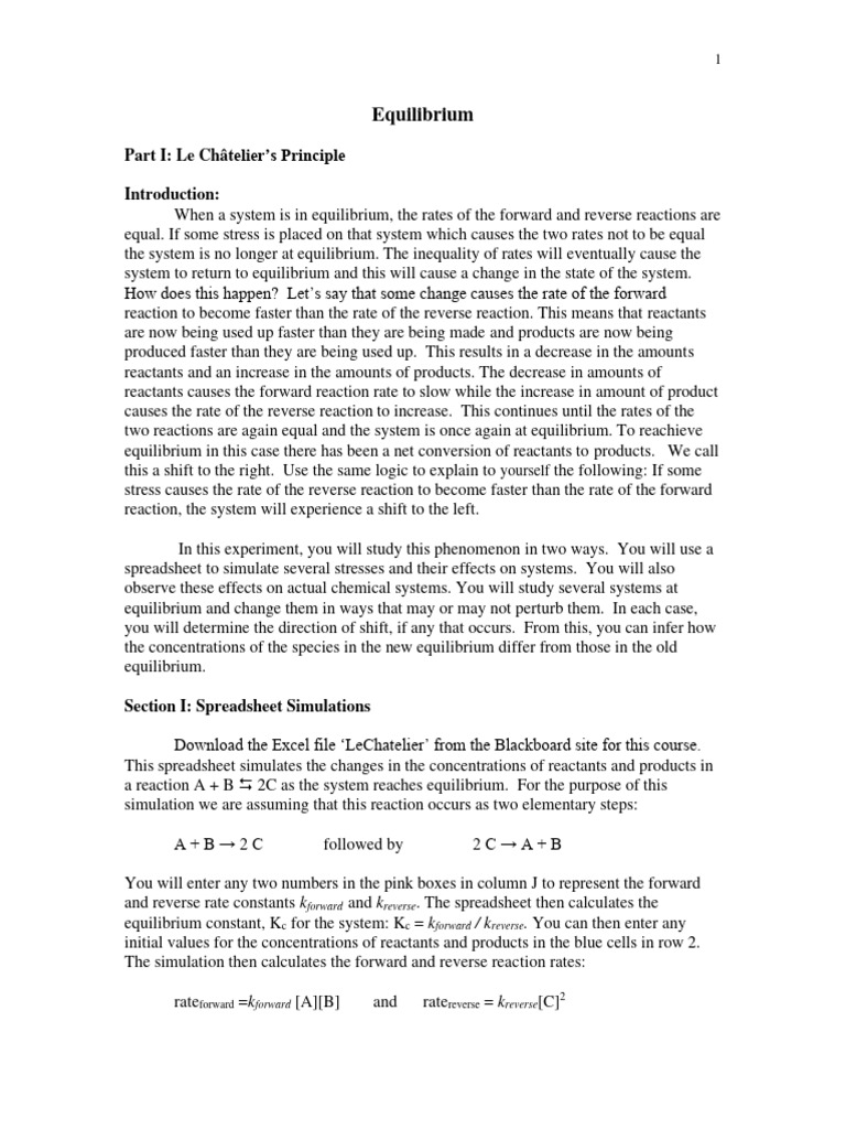 Equilibrium | PDF | Chemical Equilibrium | Chemical Reactions