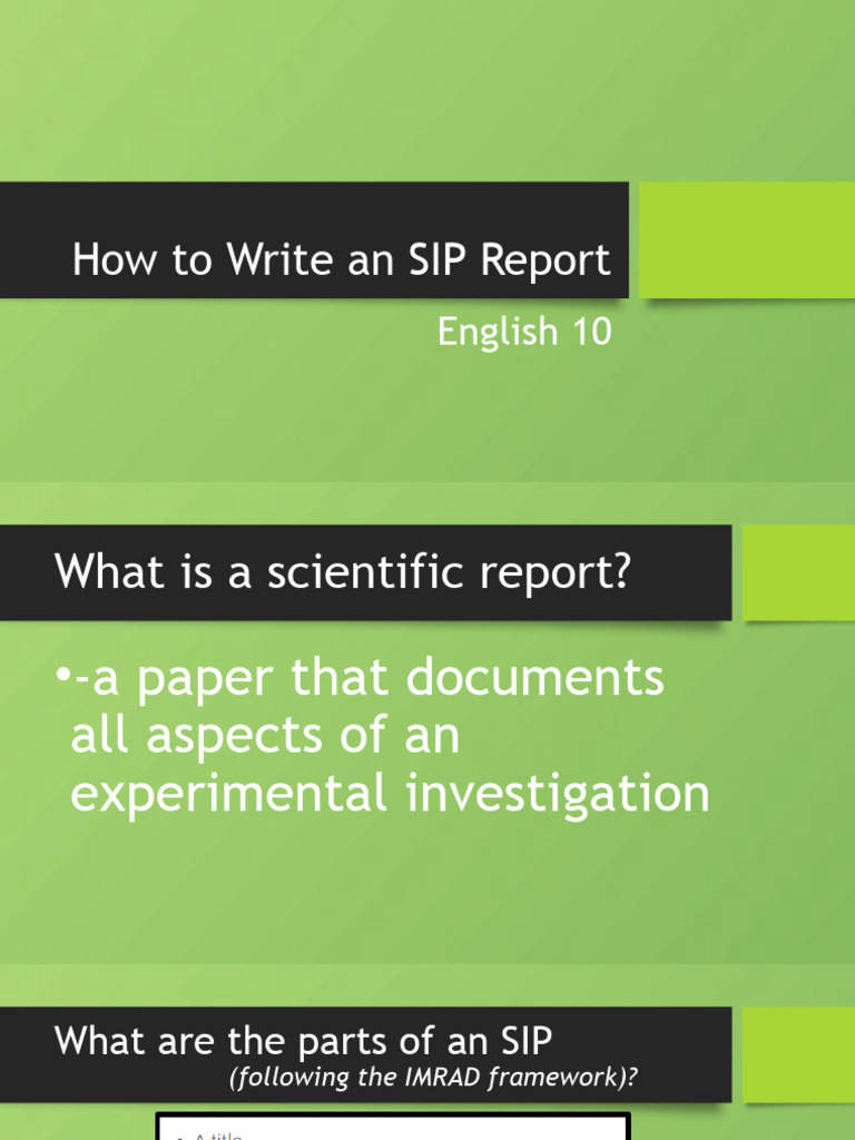How To Write An SIP Report | Download Free PDF | Scientific Method | Hypothesis