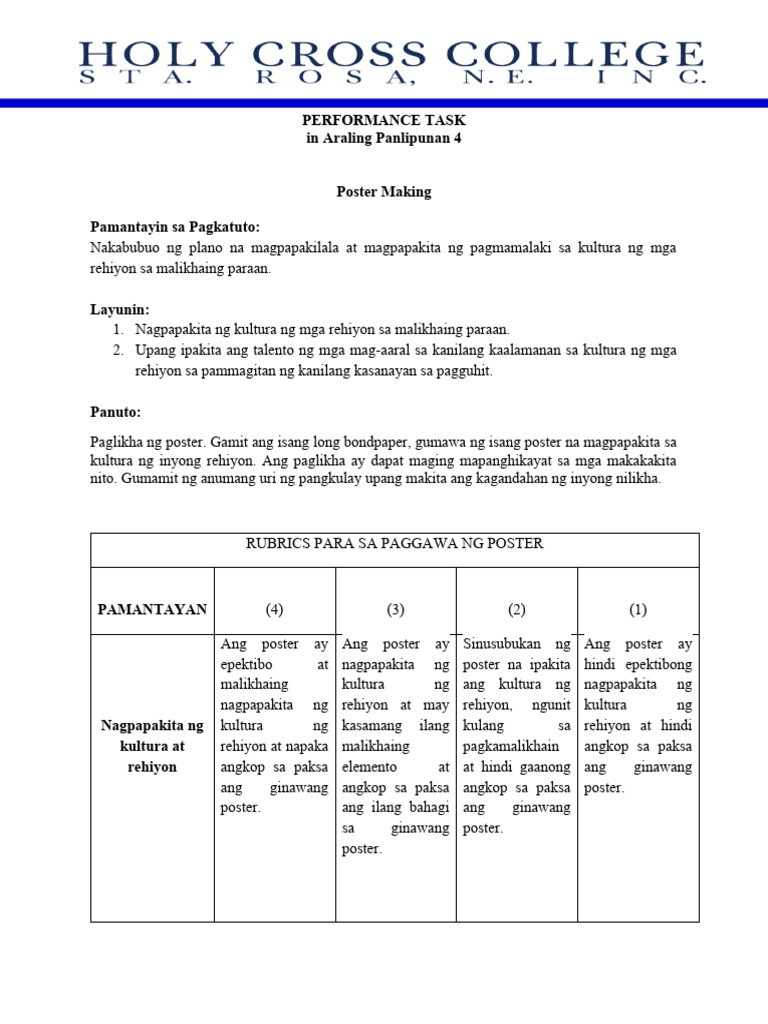 Rubrics Pdf