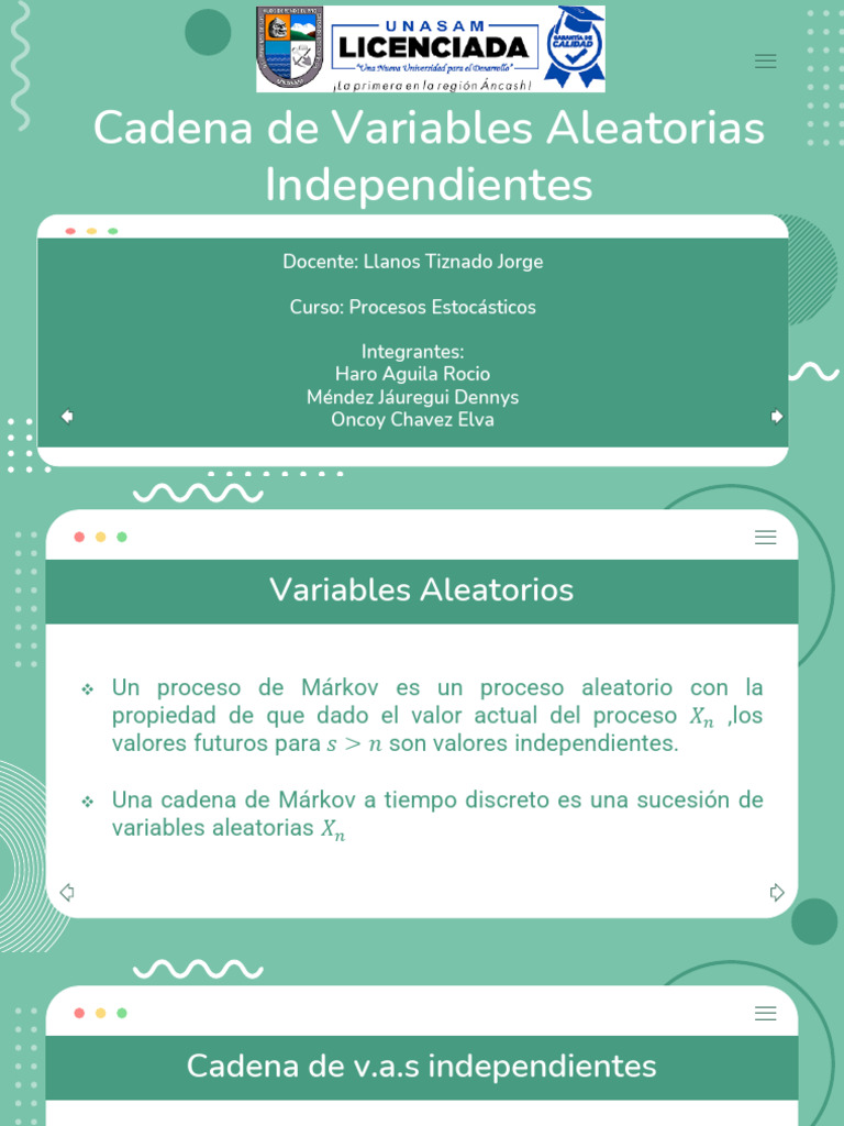 Cadena de Variable Aleatorias. | PDF | Métodos y materiales de enseñanza | Informática