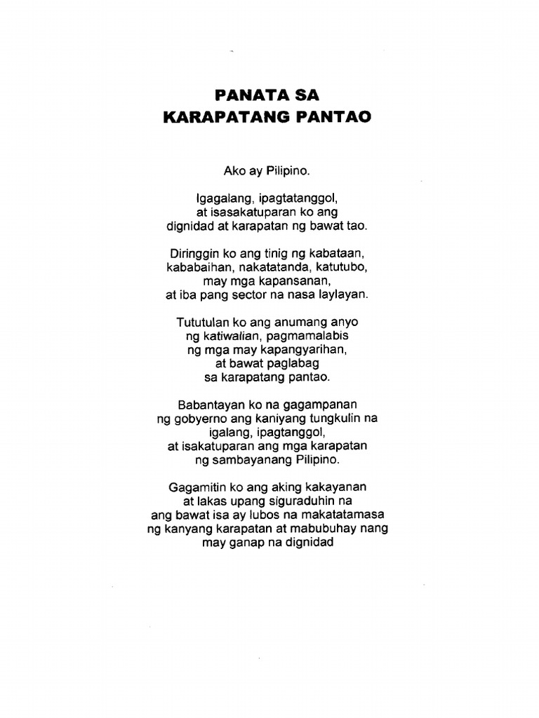 Panata Sa Karapatang Pantao | PDF