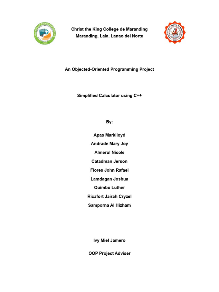 Introduction of C++ and Calculator | PDF | Computer Programming ...