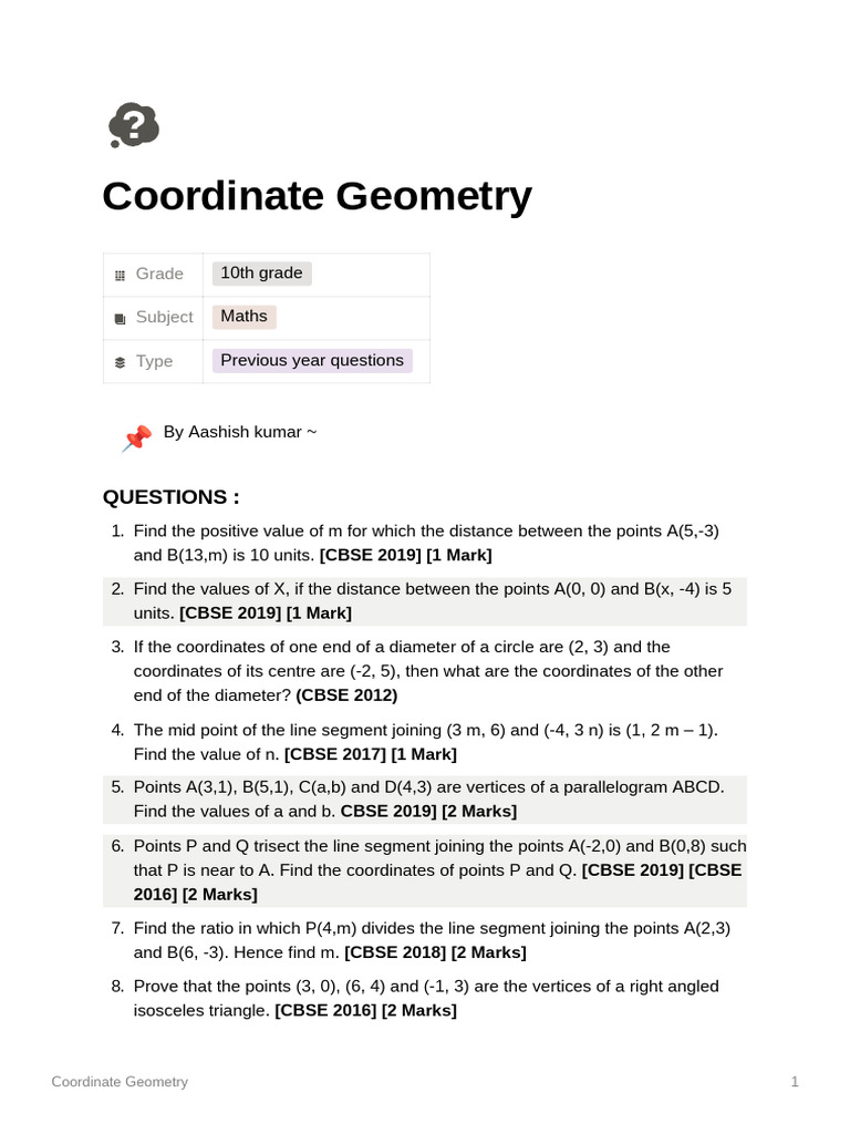 Coordinate Geometry | PDF | Elementary Mathematics | Classical Geometry