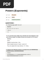 Class8 Exponents Powers Worksheet | PDF