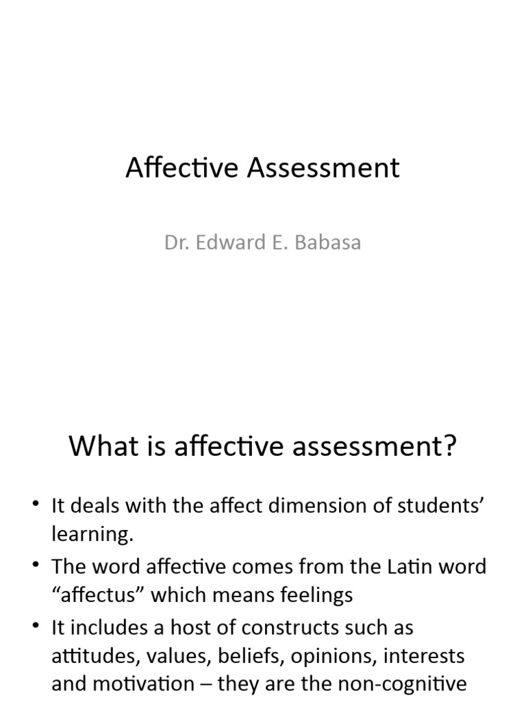 Affective Assessment | PDF | Learning | Affect (Psychology)