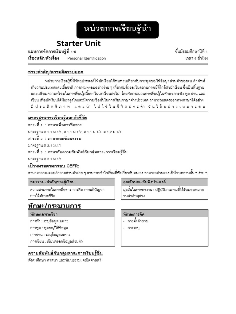 00 MoveIt 1 Starter Unit | PDF