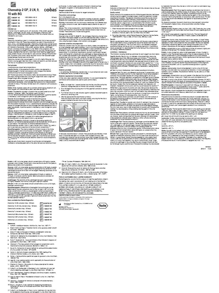 Roche Chemstrip 2 Insert Instruction Sheet | PDF | Chemistry | Clinical ...