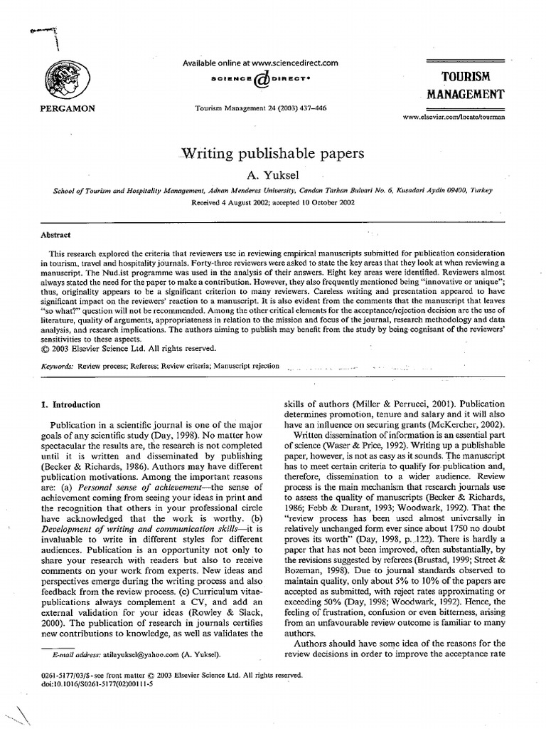 How To Write Publishable Papers | PDF