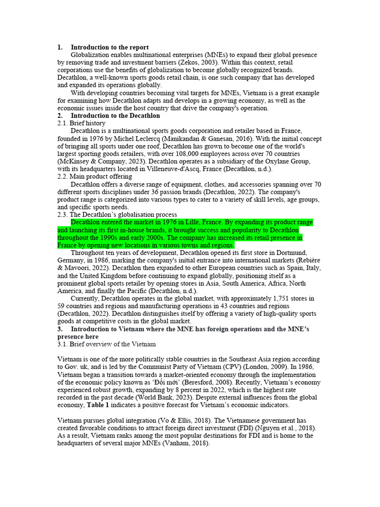 Decathlon in Vietnam | PDF | Vietnam | Multinational Corporation