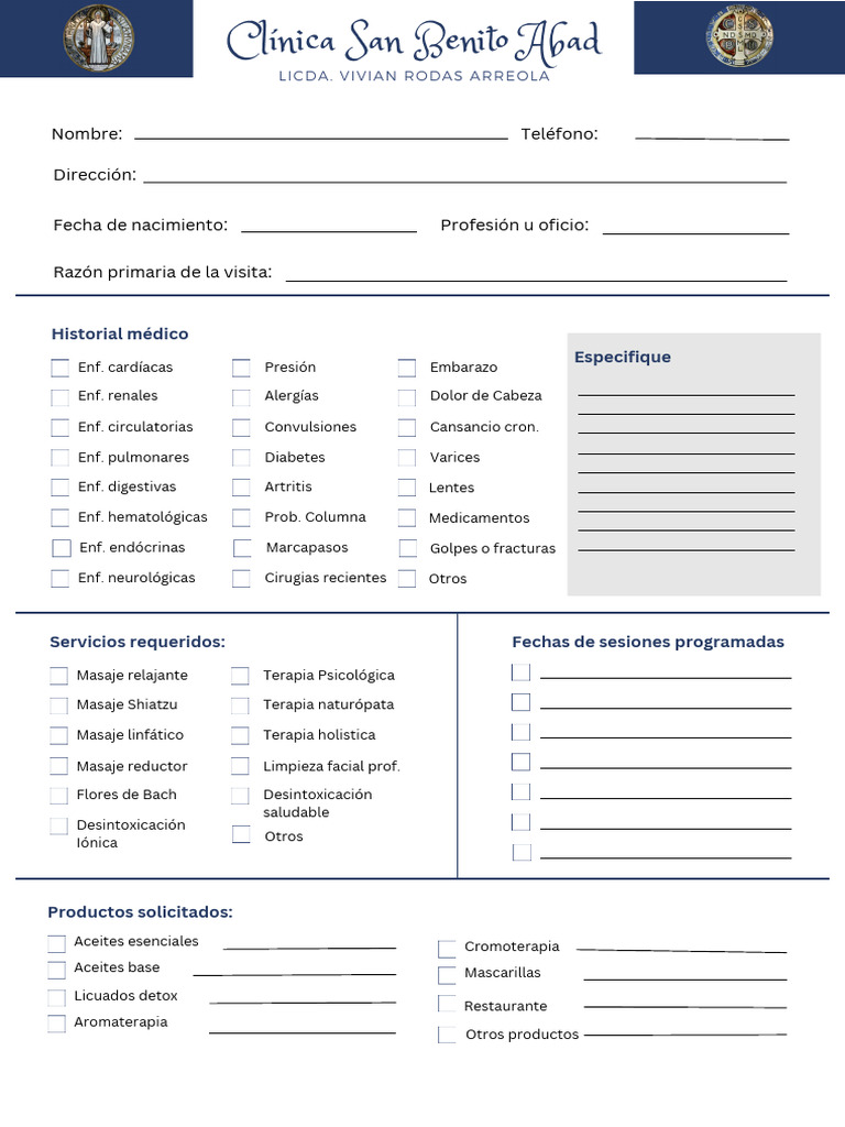 Ficha Del Paciente y Consentimiento | PDF | Masaje | Medicina CLINICA